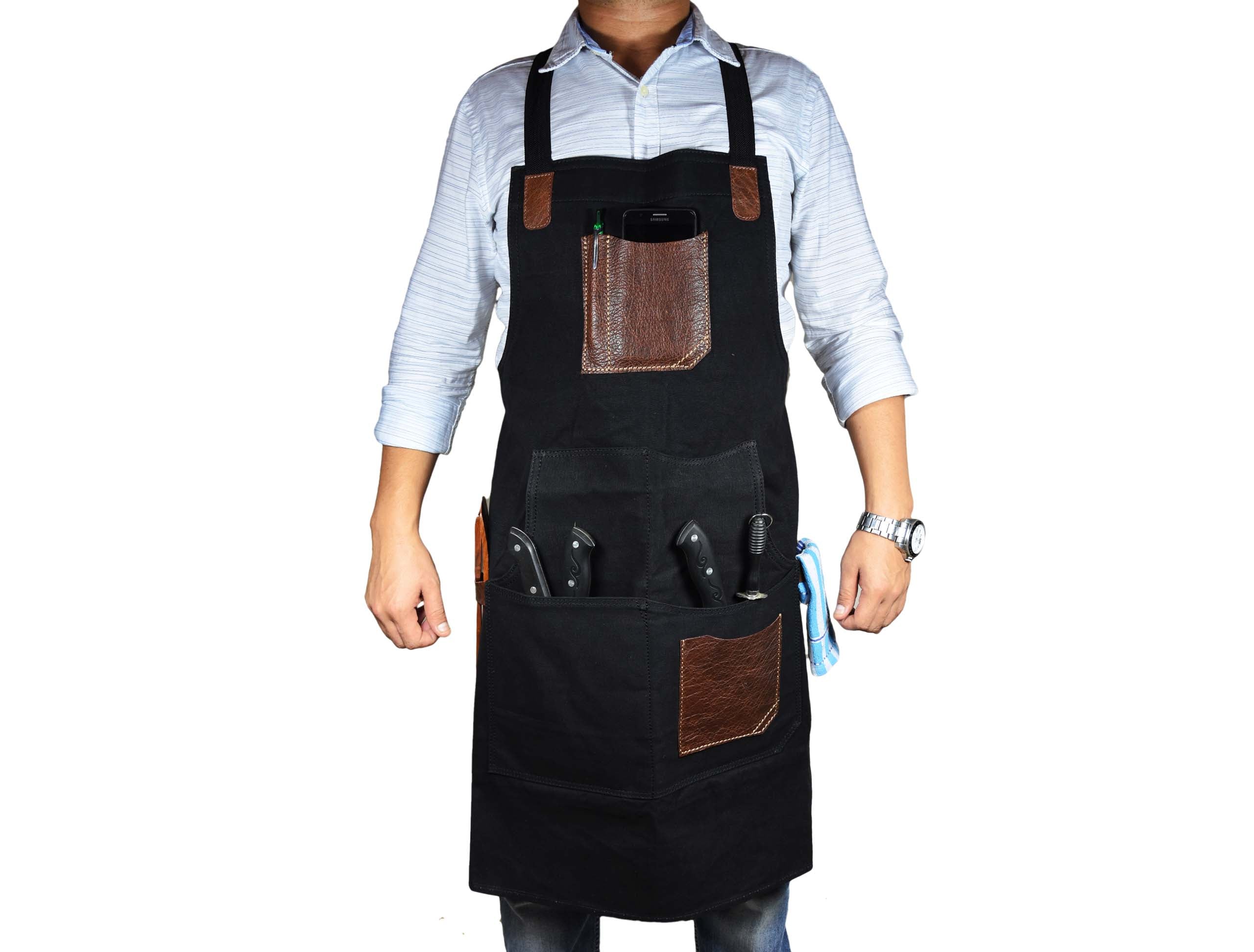 KRC Leather Wax Canvas Apron Raven Black (AP-19A) – Knife Roll Company