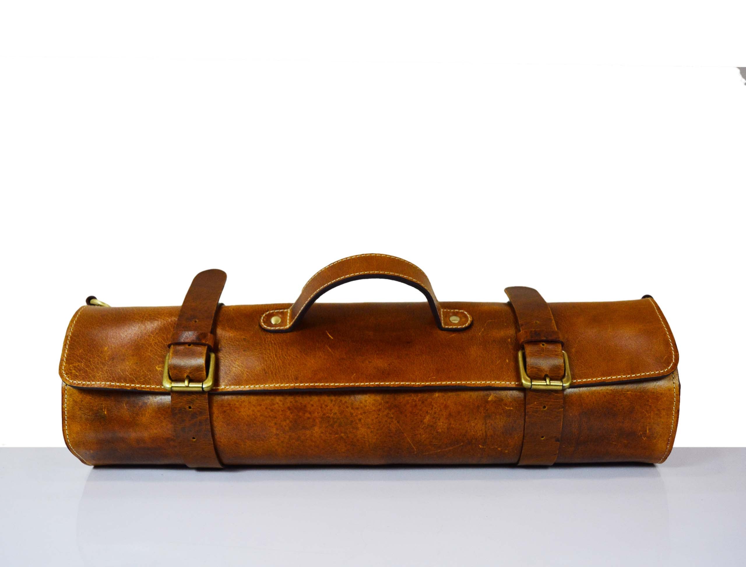 KRC Leather Chef Knife Roll - Caramel Brown 14 Slot (KR-11) – Knife ...